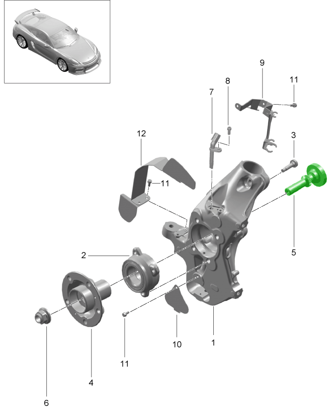 Porsche 991 Wheel hub carrier tension bolt 9GT407123 - 9GT407123 ...