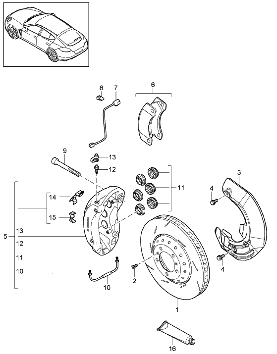 Brake Caliper Mounting Bolts. Porsche 970 Panamera - 99907345301 ...