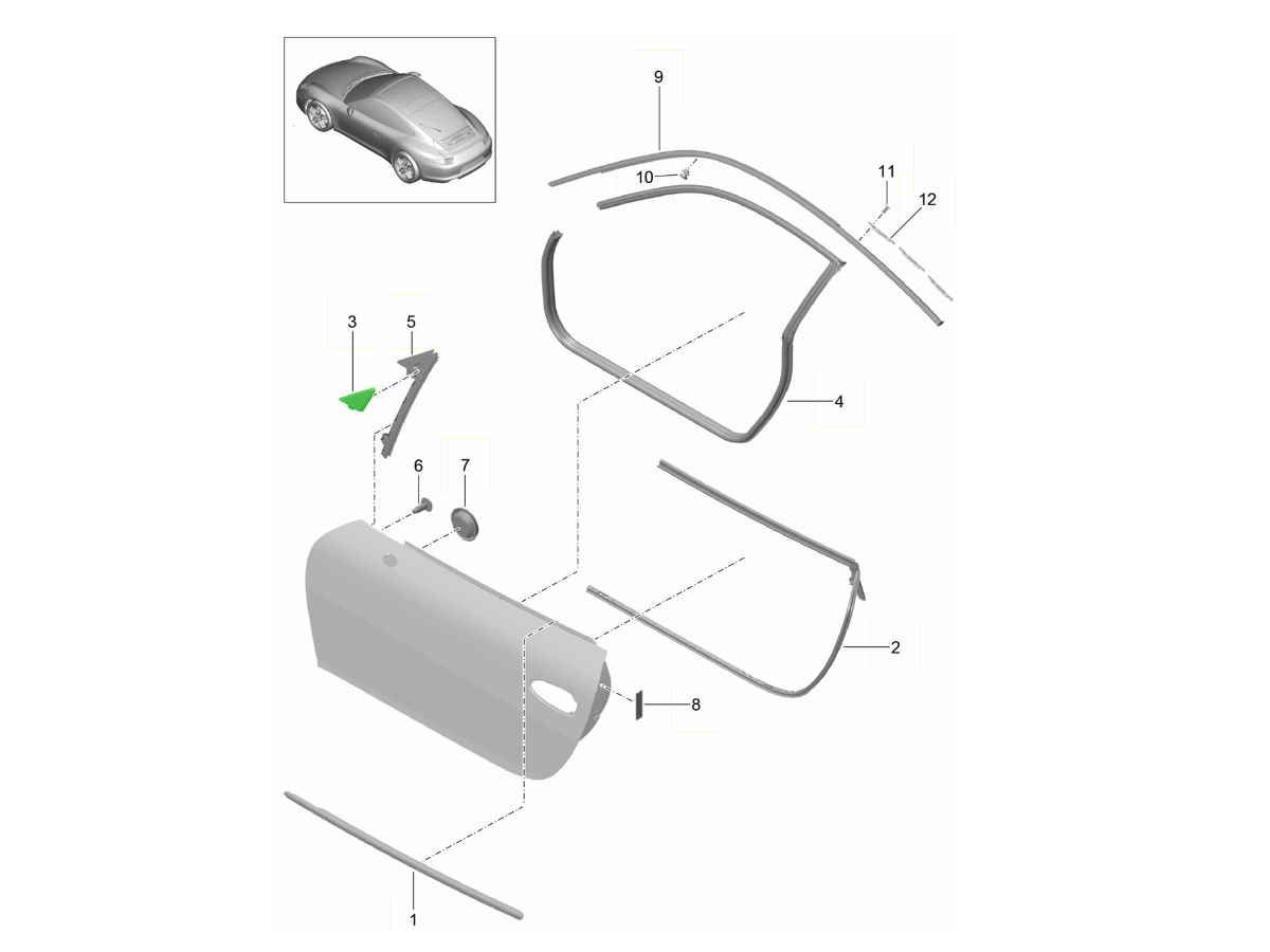 Genuine Porsche & Reproduction Exterior Chassis Mouldings | Body Trim ...