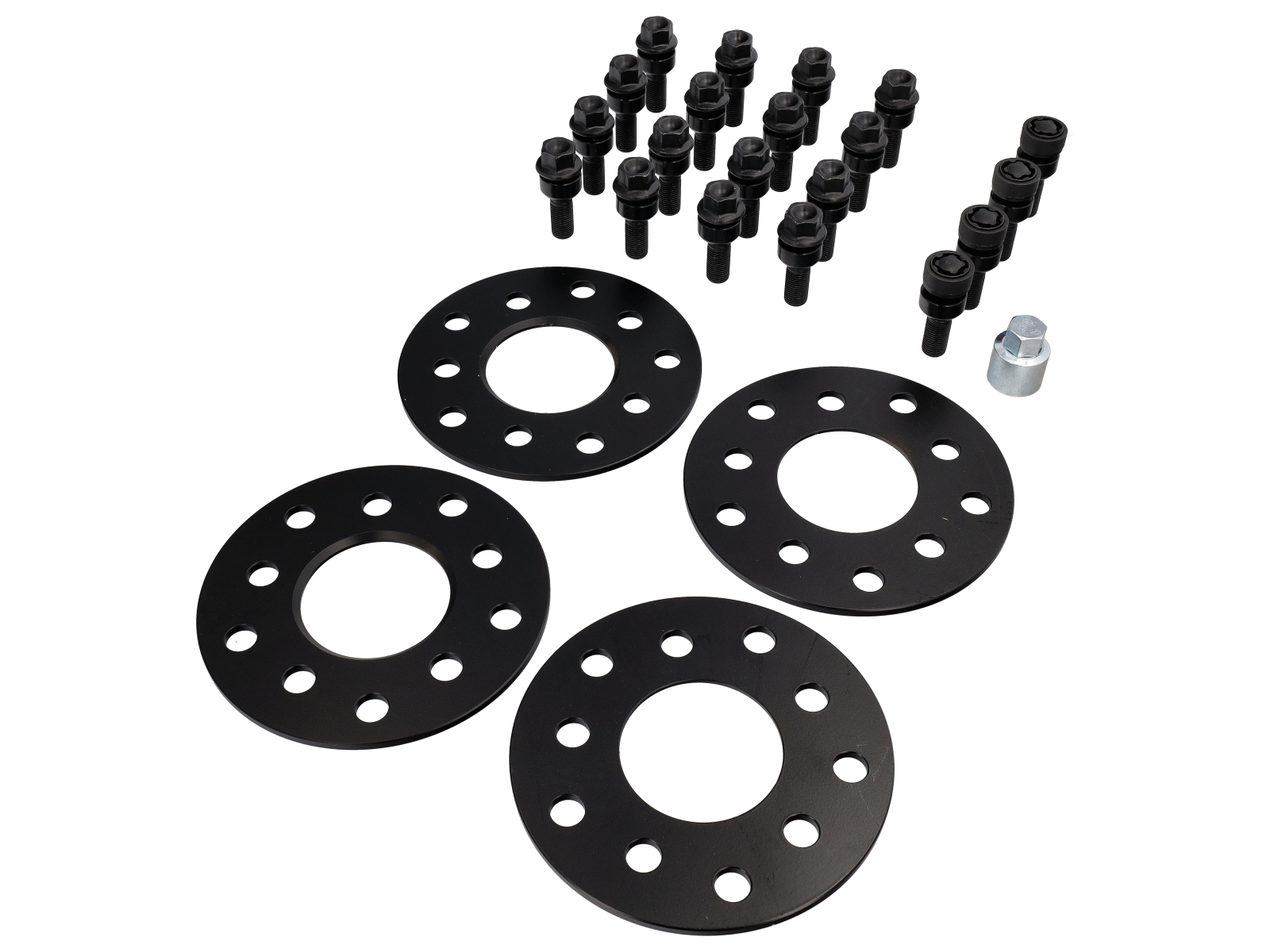 Wheel Spacers 5mm Porsche 5/130 stud Pattern long bolt & locking Kit ...