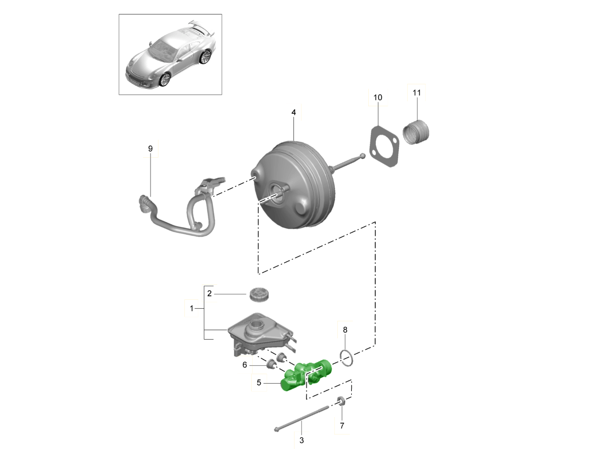 Porsche 991 GT3>>2014 Brake master cylinder 99135513080 - 99135513080 ...