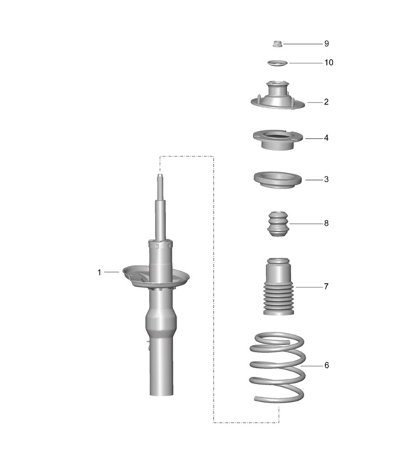 Shock absorber top mount rear. Porsche 981 Boxster / Cayman / 718 ...