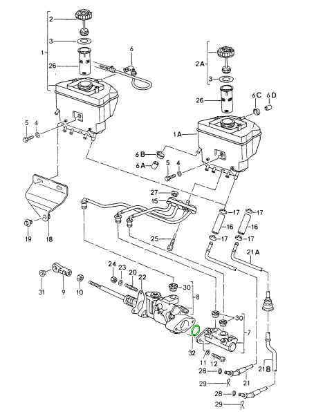 Porsche 993 Brake master cylinder to brake booster o-ring seal ...