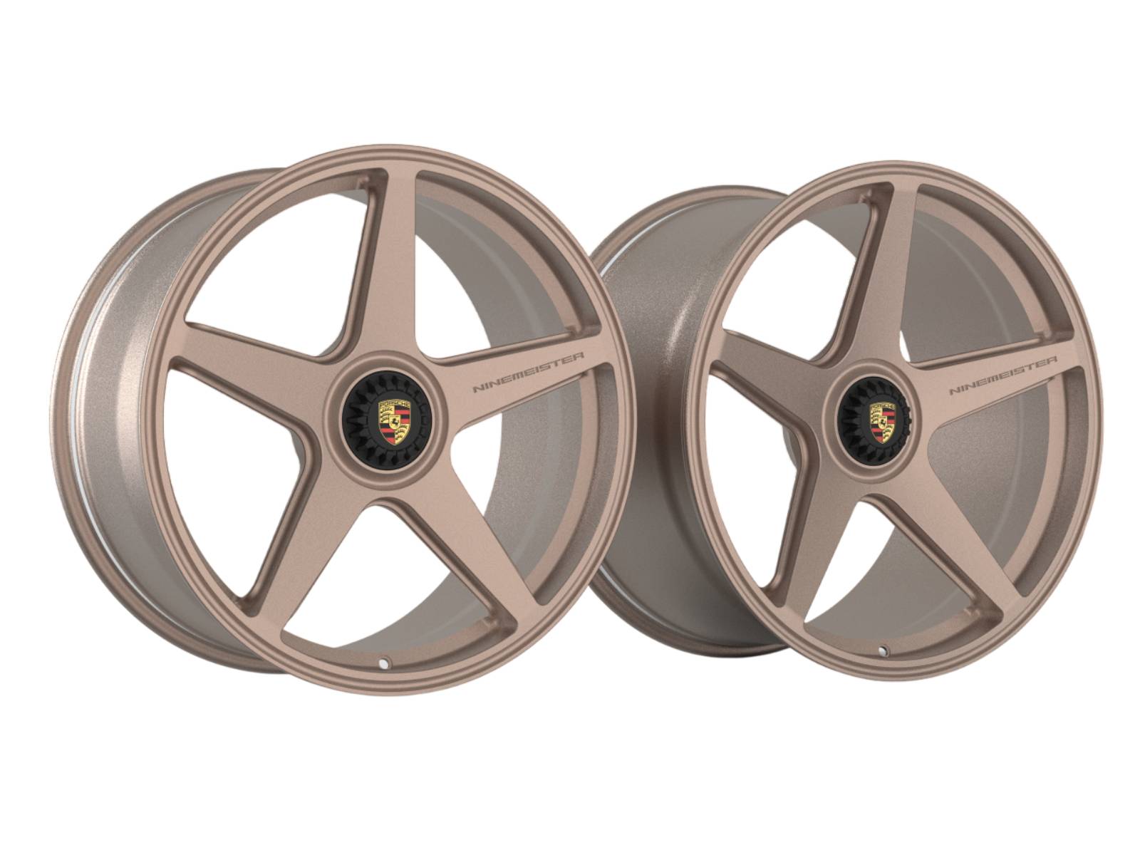 Five spoke lightweight alloy wheel set from Ninemeister. Porsche 992 ...