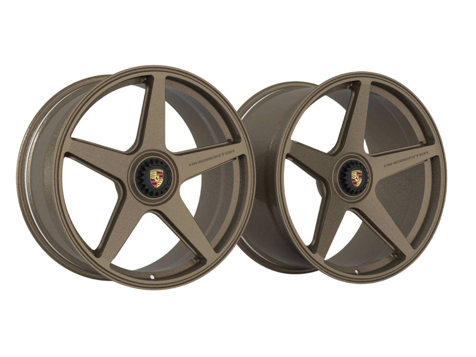 Five spoke lightweight alloy wheel set from Ninemeister. Porsche 992 ...