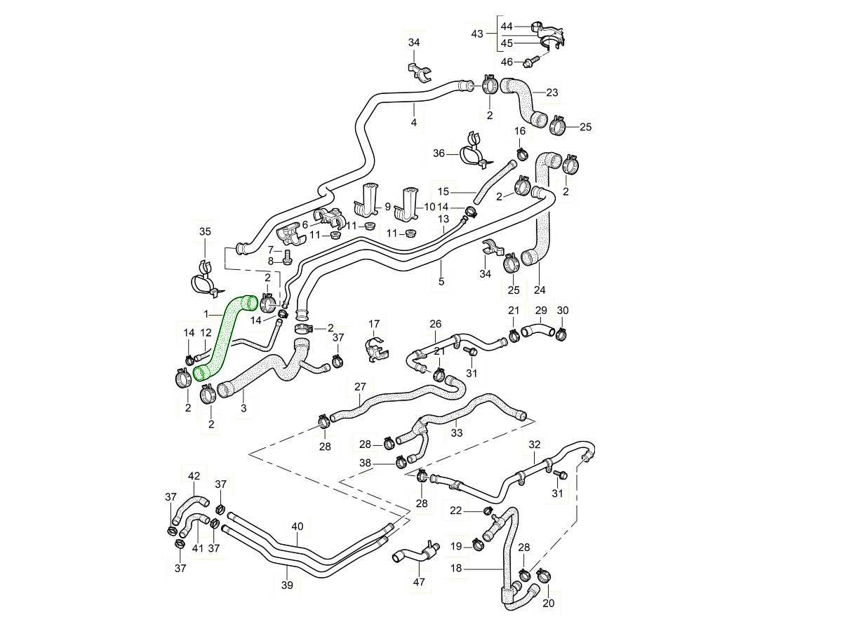 Porsche OE Coolant Supply Hose 99610674006 – Genuine Porsche 996 ...