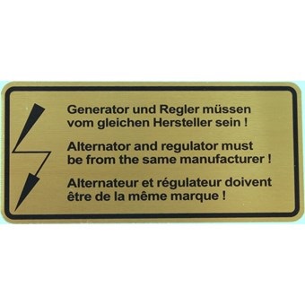 Sticker Alternator / Regulator. Porsche 911 / 912 / 914 1965-73 ...