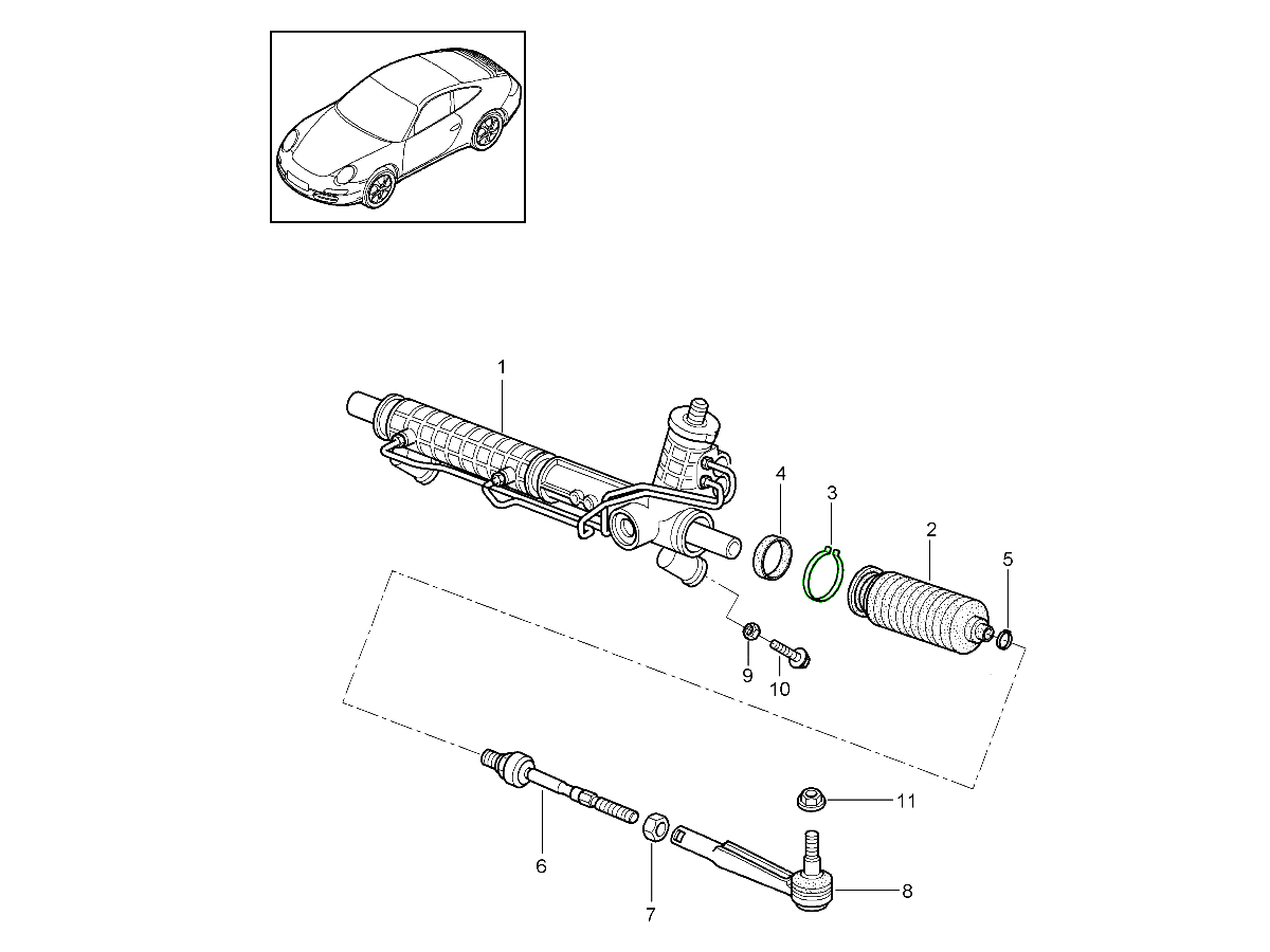 Porsche 997 987 Steering Rack Gaiter clamp 99634729305 99634729304 ...