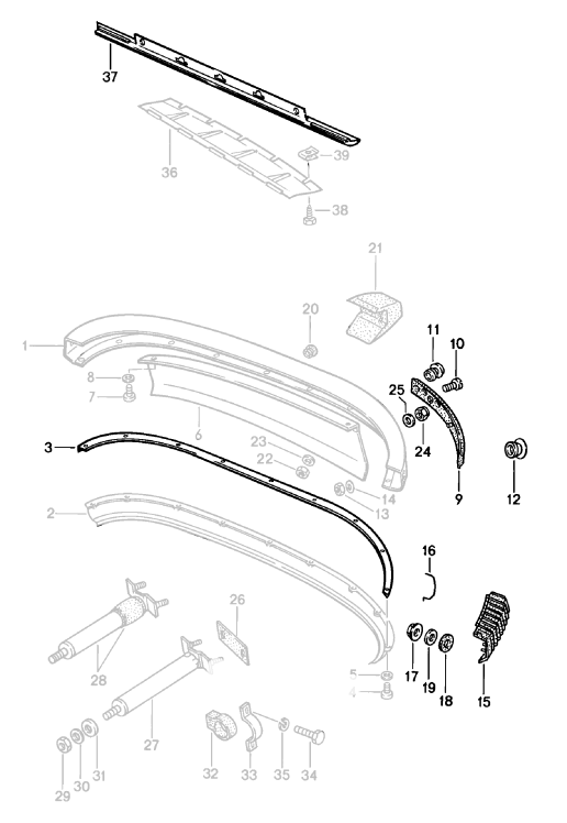 Restoration Rear Bumper Seals Kit. Porsche 930 1983-89 - SEALKIT9304 ...