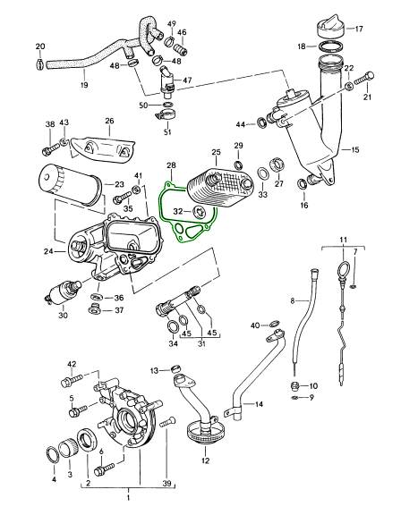 Porsche 924s 944 968 Oil cooler gasket 94410714703 - 94410714703/1 ...