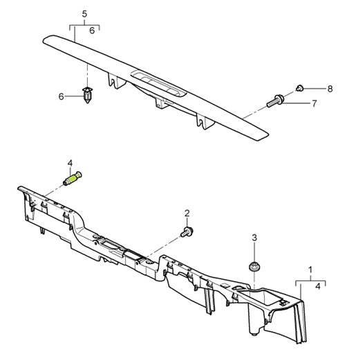 Guide pin for bonnet & boot opening Switch Panel. Porsche 986 / 987 ...