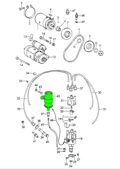 BOSCH 0221119027 Porsche 61660210900 Ignition coil 12-V for Porsche 356 ...