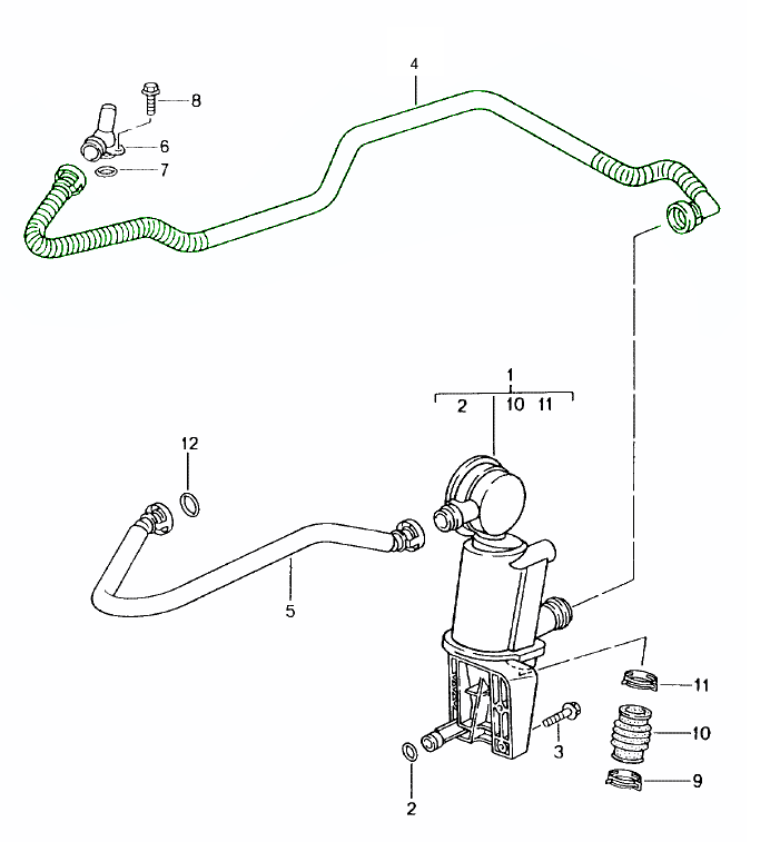 Porsche Boxster 986 Crankcase breather hose 99610714755 - 99610714755/1 ...