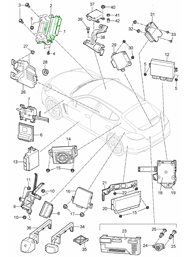 Porsche 970 Panamera Electronic control module DME 97061860201 ...