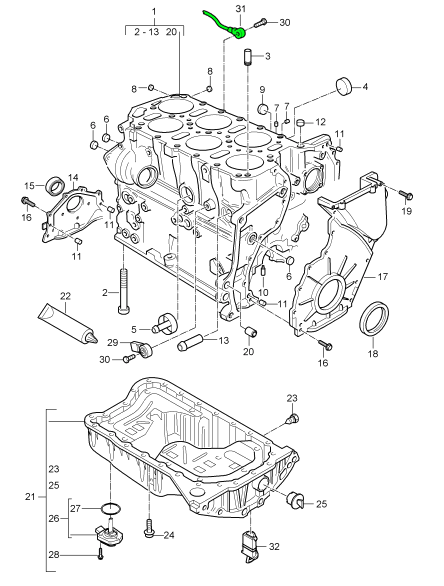 Original Porsche 95560612510 Crankcase knock sensor for Porsche 955 ...
