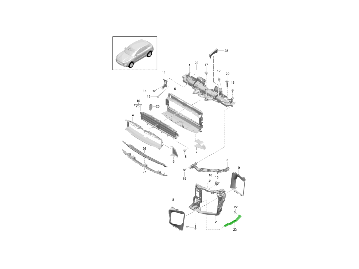 Porsche Bumper Support Brackets, Retainers & Braces | Mounting Hardware ...