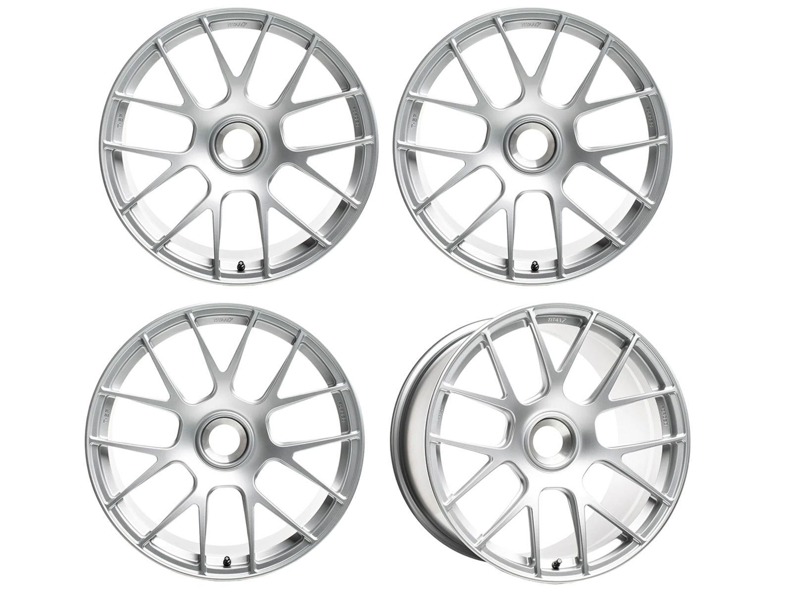 Titan 7 Forged T-S7 7Y Spoke Centrelock Alloy Wheel Set Iridium Silver ...