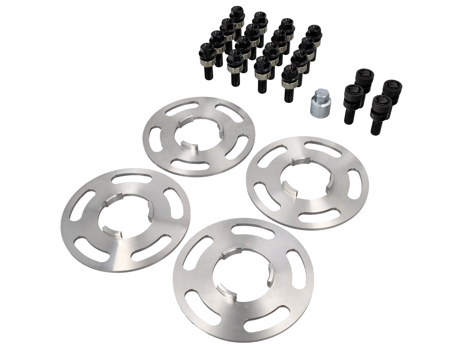 Wheel spacer kit with wheel bolts and locking bolt set (+5mm ...