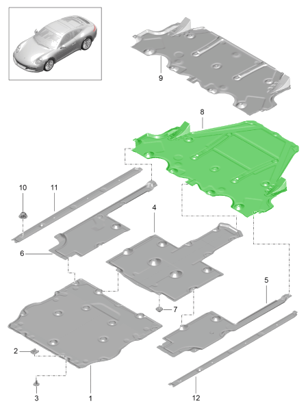Porsche 991 Underbody rear Cover 99150460900 - 99150460900 | Design 911