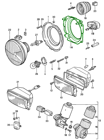 Porsche 924S 944 Headlamp Retaining Frame 94463190700 - 94463190700 ...