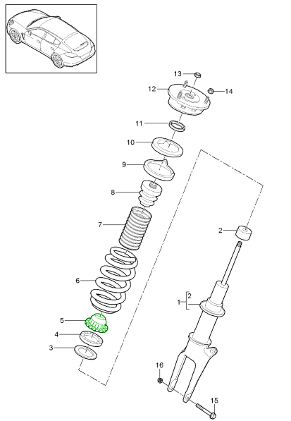 Porsche 970 Panamera Shock Absorber Concave Washer Lower 97034351101 ...