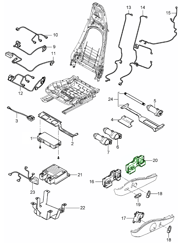 Porsche Seat Adjustment Switch 99761371702V05 - 99761371702V05 | Design 911