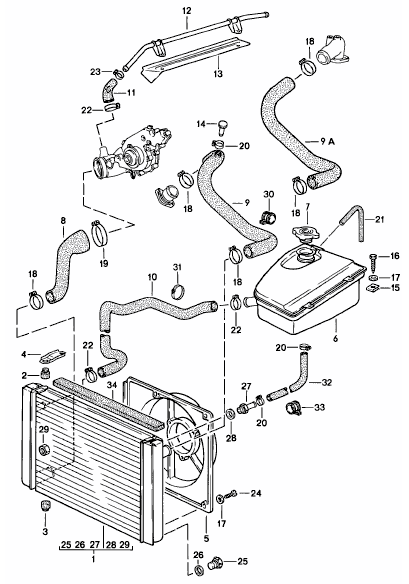 Porsche Expansion Tank Coolant Hoses | Factory-Spec Cooling Parts ...