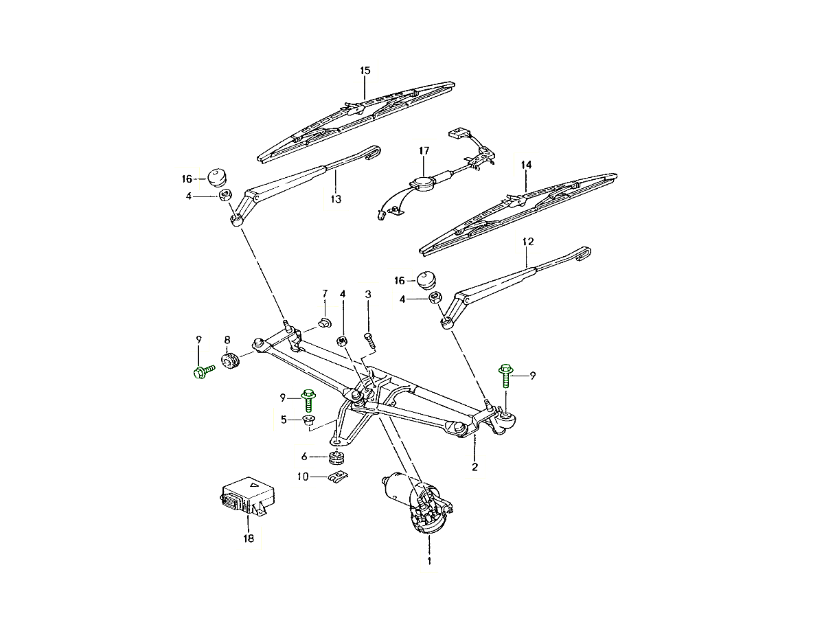 Porsche 996 997 Boxster Cayman Windscreen wiper crank drive Bolt with ...