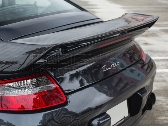 Porsche 997 Turbo Rear Spoiler / Wing Add-on GT2 Style Carbon Fiber AP ...