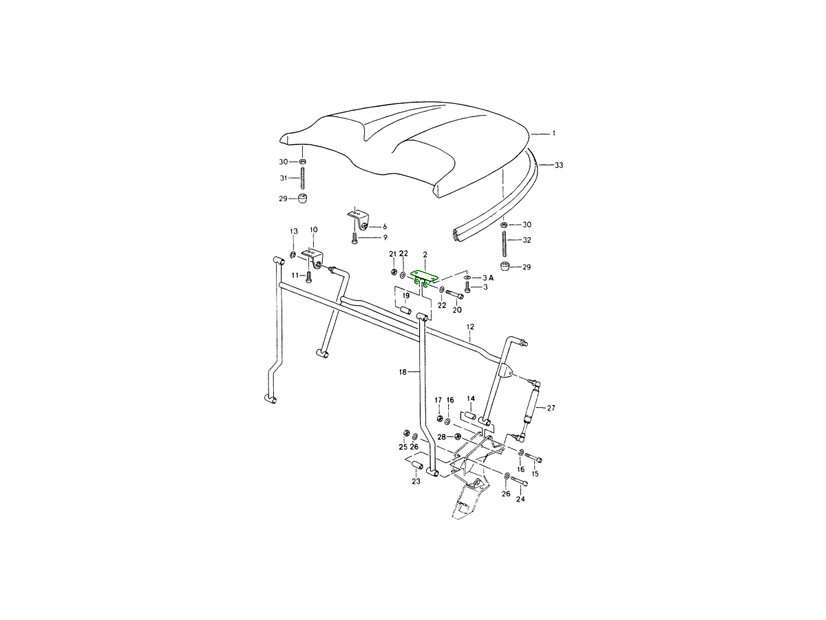Bearing Bracket - Fits Frame for Roof Stowage Cover/Speedster Hump ...