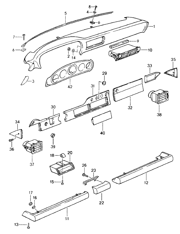 Porsche 964 Side Air Vent, 9645722610101C, 9645722620101C ...