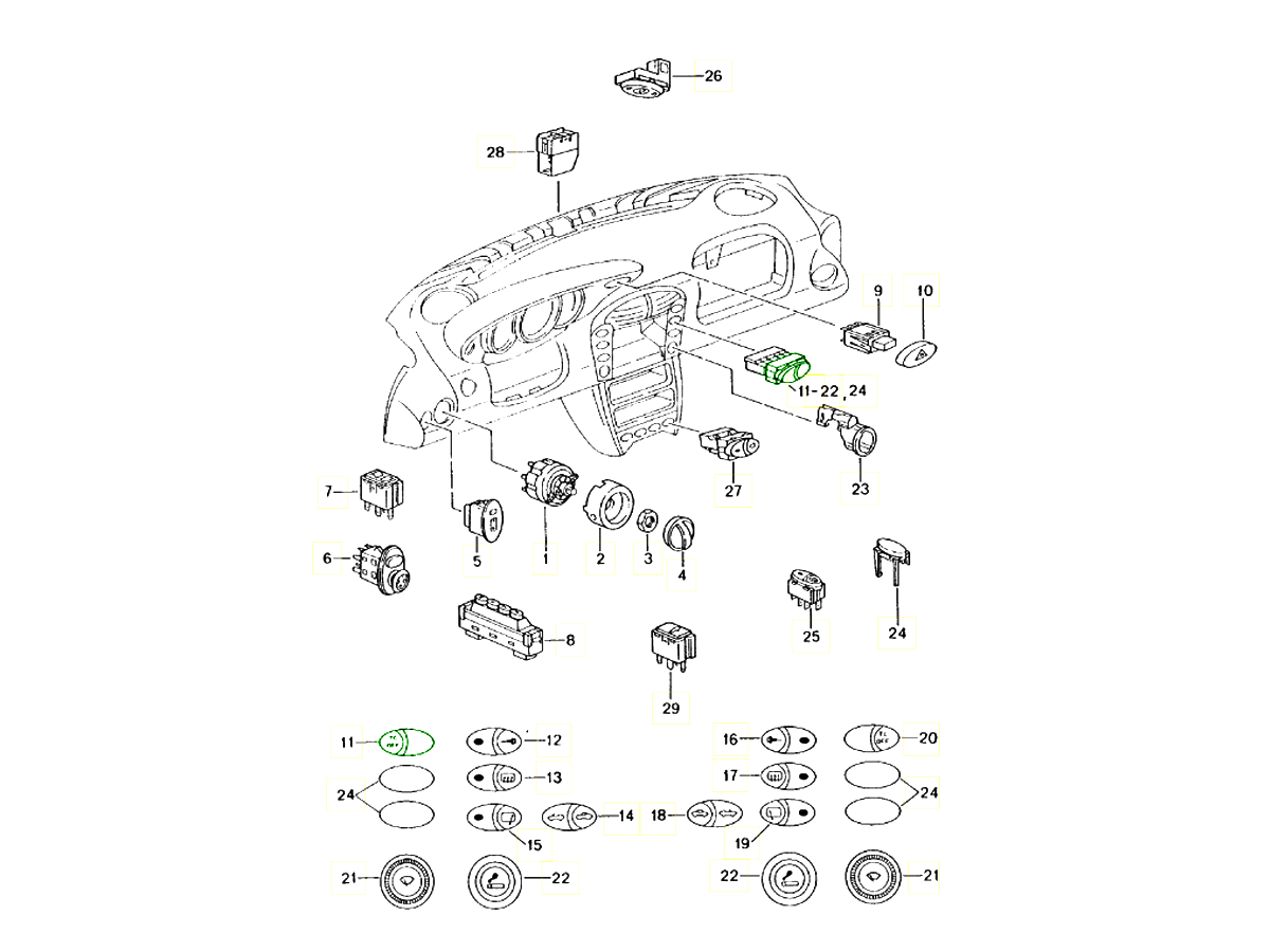 Porsche 986 Boxster 996 Tip switch PASM control LHD 99661314510A05 ...