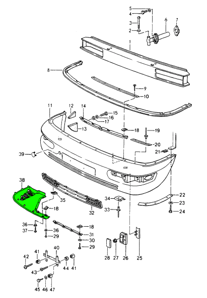 Porsche 964 Front Bumper Undertray 9645051510001C 9645051520001C ...