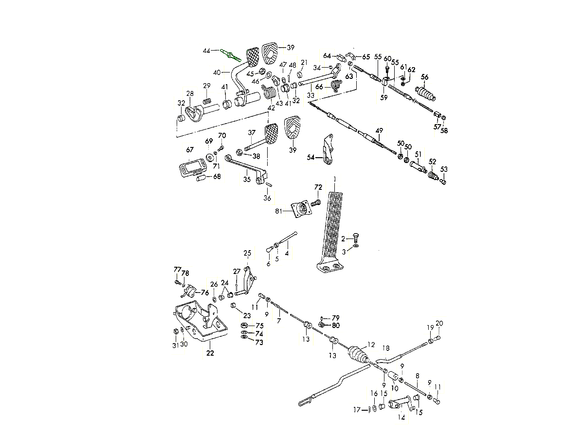 Brake piston rod master cylinder. Porsche 911 / 914 - 90142305704/1 ...