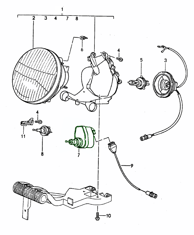 Porsche 968 Electric motor headlamp levelling system 94462490901 ...