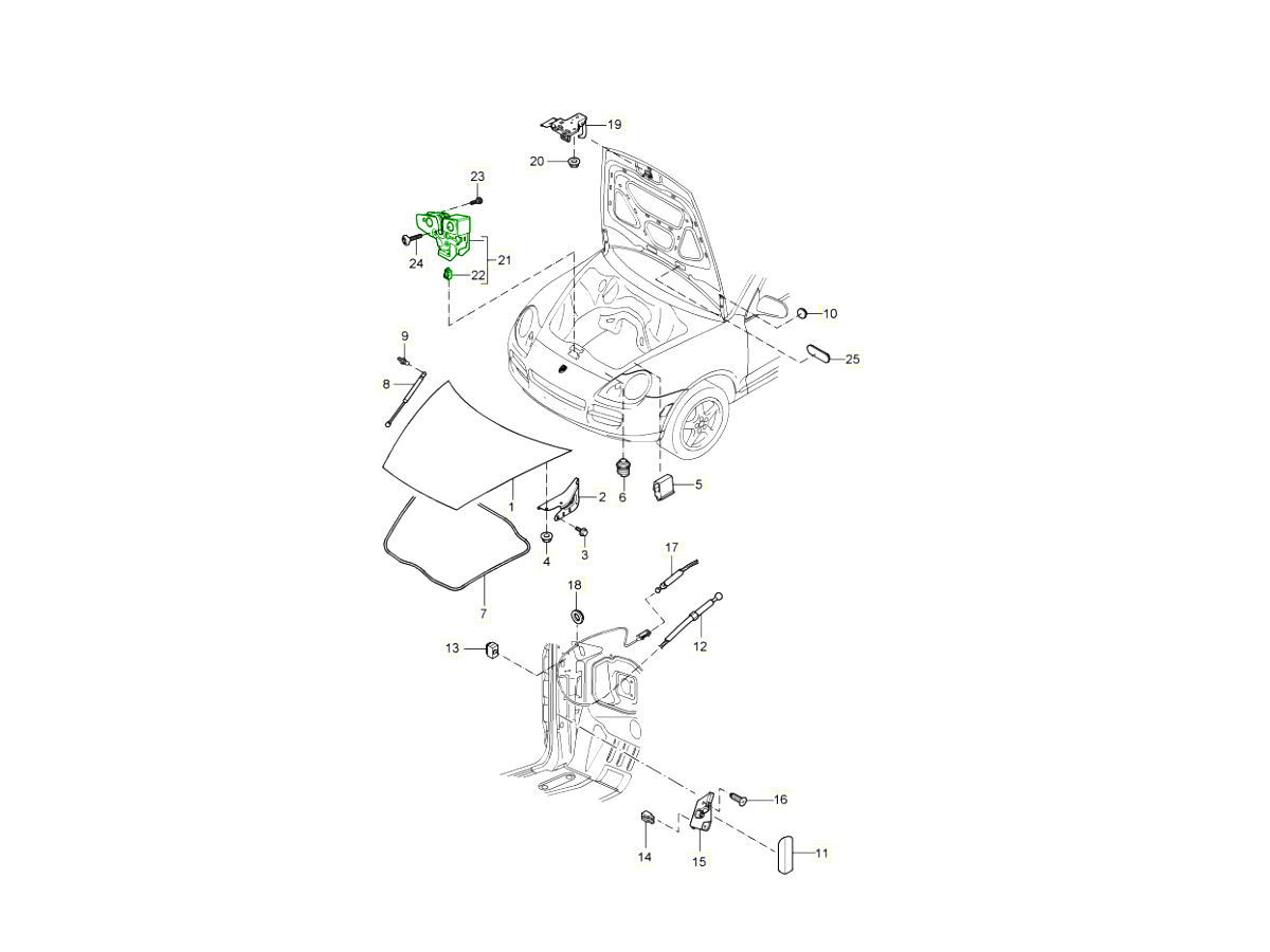 Porsche Bonnets, Locks & Latches | OEM Body Panels & Hood Mechanisms ...