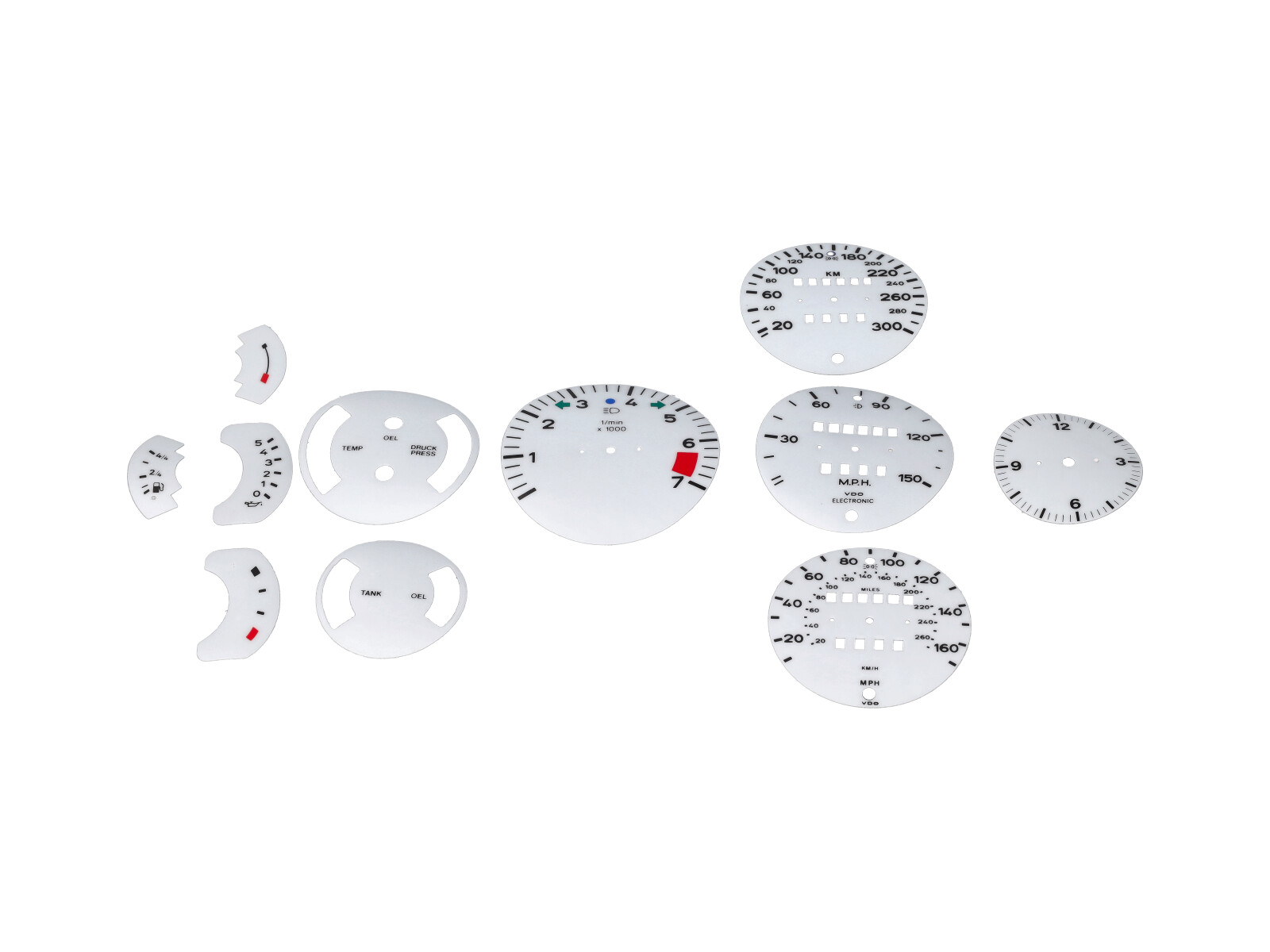 Dial faces for instruments in White- 911 KMH & MPH - G1164120000 | Design 911