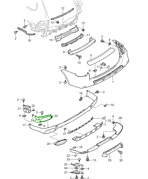 Porsche 957 Cayenne Rear Spoiler frame 95550596100 95550596200 ...