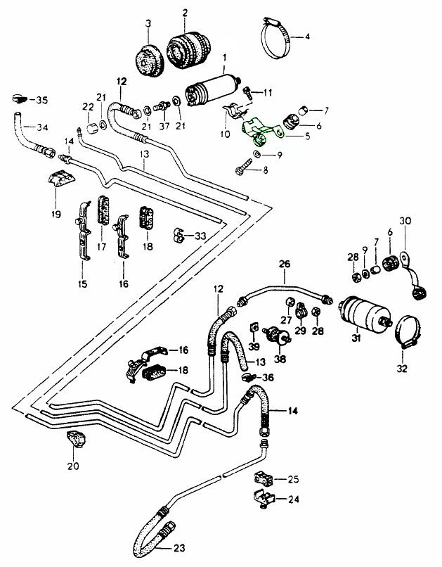 Porsche 964 Fuel pump bracket 96435624902 - 96435624903 | Design 911