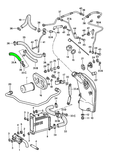 Porsche 911 Breather Hose Oil Tank to Crankcase Top Half 93010739410 ...
