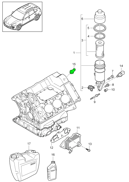 Engine Oil Pressure Switch Porsche 958 Cayenne HYBRID Panamera HYBRID ...