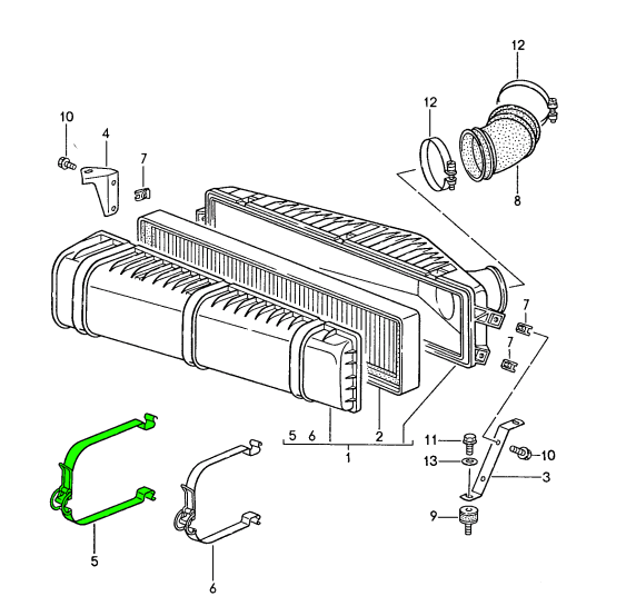 Original Porsche 94411011600 Air box clamp for Porsche 944 S2 ...