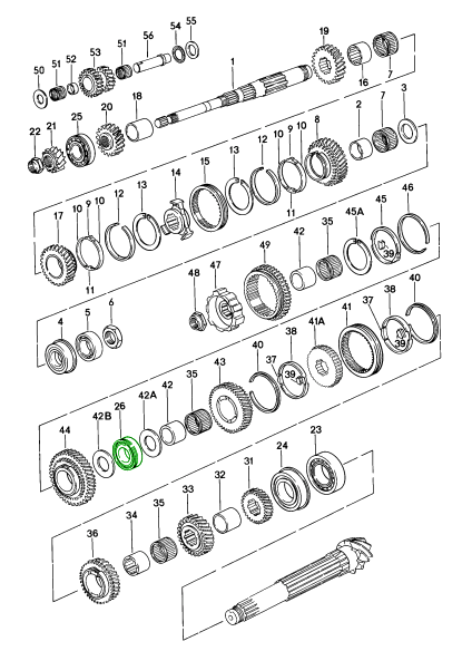 Porsche 930 924 Gearbox cylindrical roller bearing 99911018102 ...