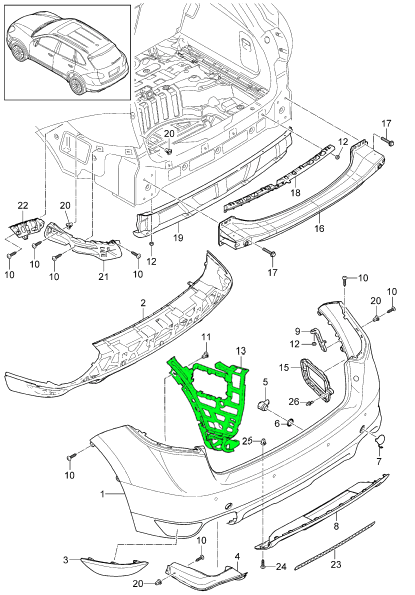 Porsche Rear Bumper Brackets, Retainers & Braces | OEM Mounting ...