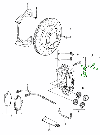 Brake Pad Pin Kit. Porsche 996 / 997 / 986 / 987 / 987C - 99635295901 ...