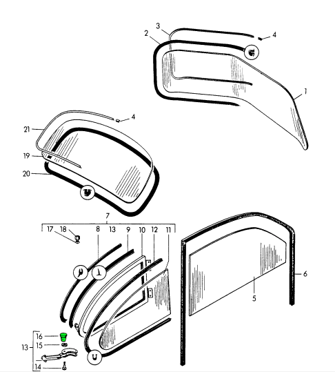 Porsche Button for vent window 64455282003600 - 64455282003600 | Design 911