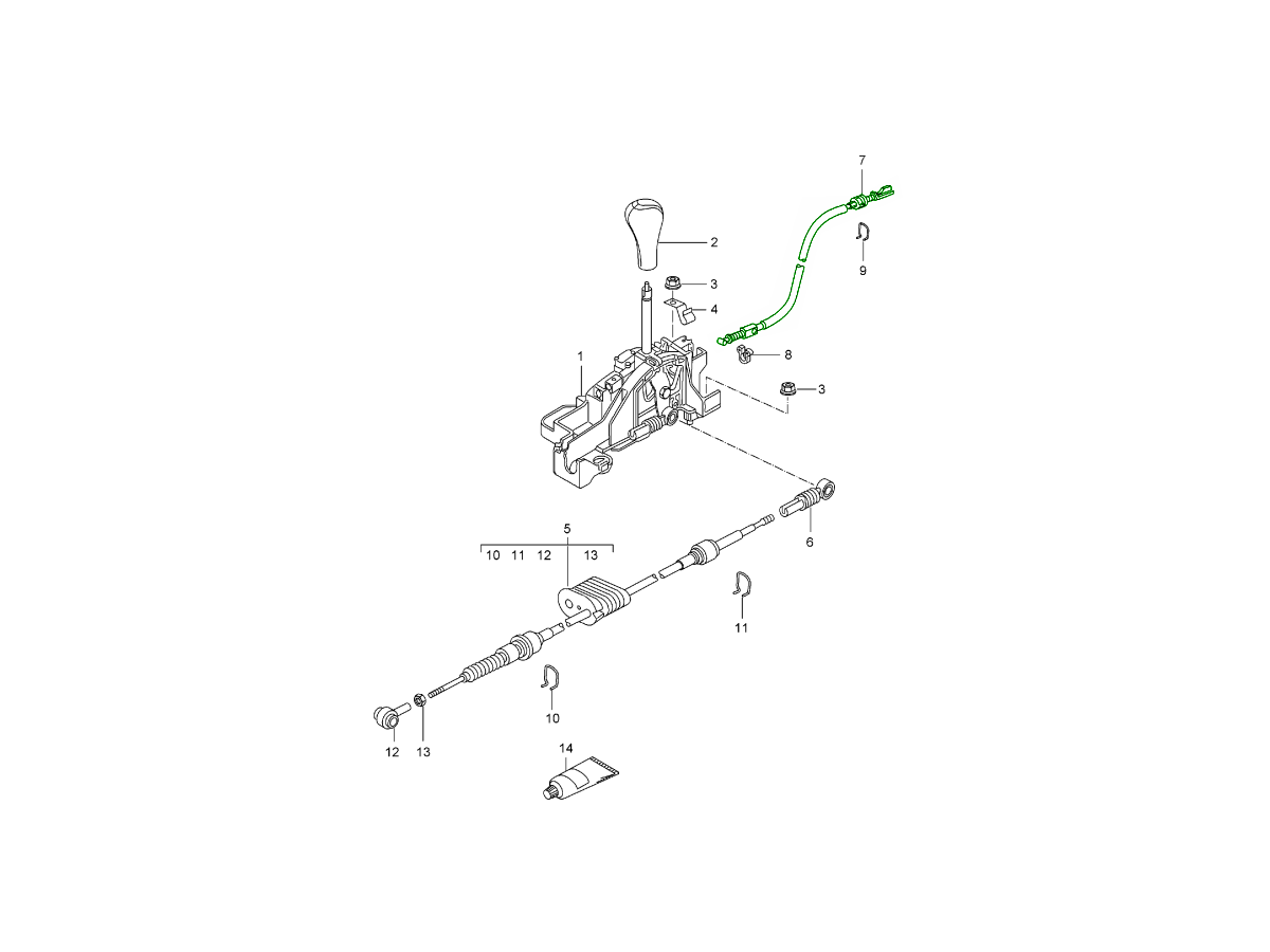 99642607303 Release Cable - From Ignition Switch to Tiptronic Selector ...