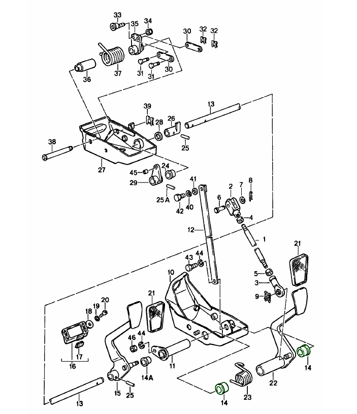 Buy Porsche 911 & 912 (1965-1989) 911 1965-1968 2.0L / 912 SWB (F) Brake Pedal & Parts | Design 911