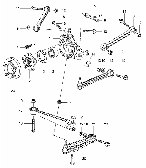 Porsche 986 Boxster Control Arm with Lower Ball Joint MEYLE 99634105317 ...