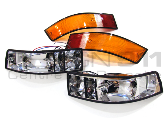 Indicator Lamps & Lens Rear Kit with BLACK Rim Lens Porsche 911 ...